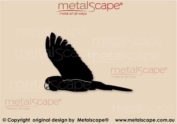 Black Cockatoo Flying Profile Wings Up - Metalscape - Metal Garden Art ...