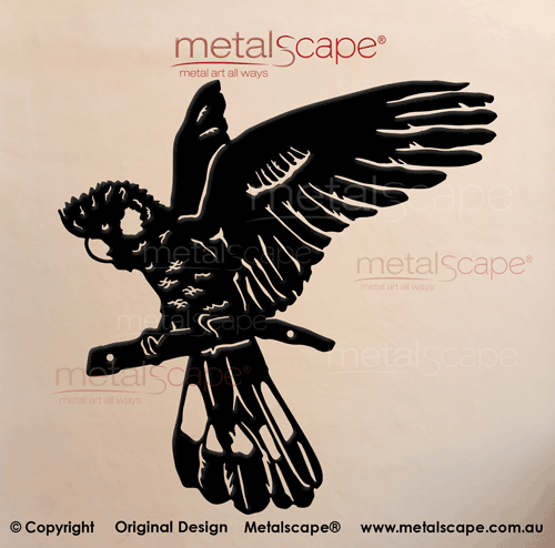Yellow-tailed Black-Cockatoo landing on branch - Metalscape - Metal ...