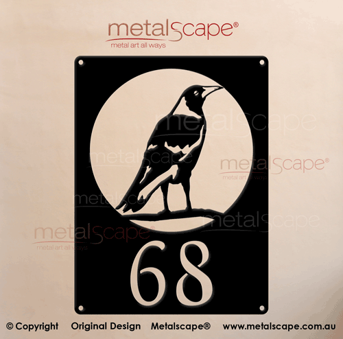 House Number Plaque - Magpie - Metalscape - House Number Signs