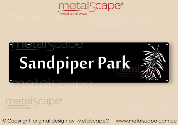 Medium Property Sign - Wattle Native Flowers Classic Cut - Metalscape ...