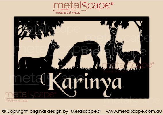 Metalscape Farm Property Sign - Alpacas - Metal artwork au