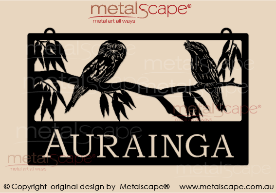 Large Property Sign - 2 x Tawny Frogmouth Birds - Metalscape - Farm ...