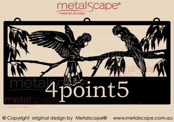 Metalscape - Extra Large Farm Property Sign - Black Cockatoos in Tree