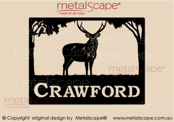 Metalscape - Medium Farm Property Sign - Sambar Deer