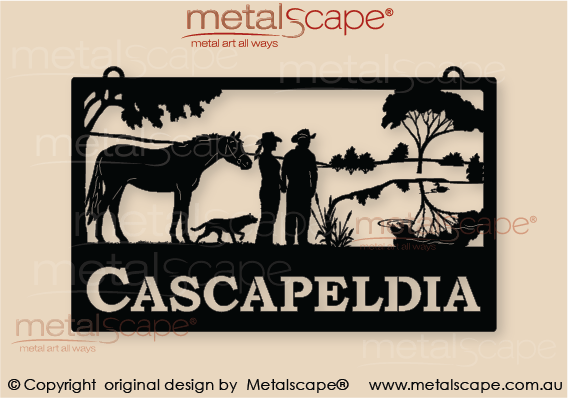 Metalscape - Farm Property Sign - Horse, Couple Dam