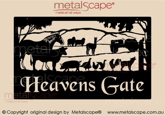 Metalscape - Farm Property Sign - Many Animals