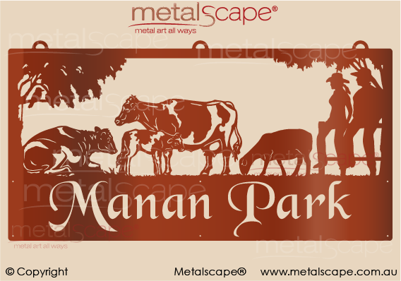 Metalscape Farm Property Sign -Friesian Cattle, Dorper Sheep, Man ...