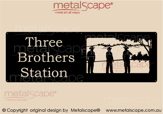 Metalscape - Panoramic Farm Property Sign - Farm hands