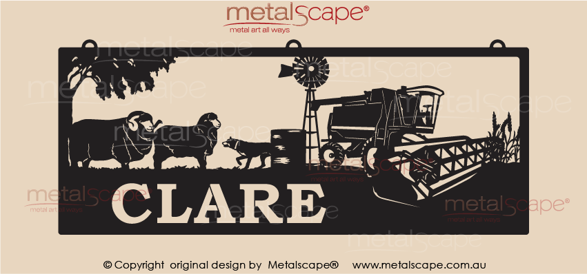 Metalscape - Panoramic Farm Property Sign -Merinos, Kelpie, Windmill ...